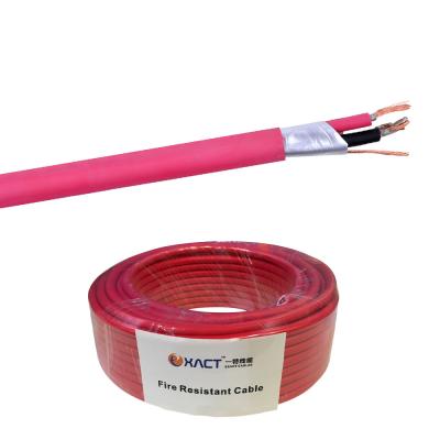 China 2c 1.0mm2 Solid Pure Copper Conductor Shielded Red Fire Alarm Cable for Al/Foil Shield for sale