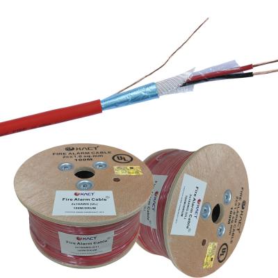 China 2C 1.0mm2 Solid Copper Conductor Red PVC Twisted Pair Fire Alarm Cable for Commercial for sale