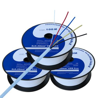 China 2X0.50 6X0.22 Shielded Composite CPR Alarm Security Cable with Bare Copper Wire Core for sale