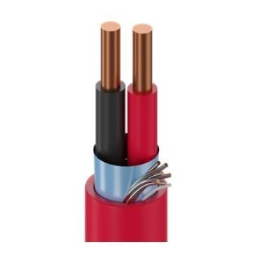 China FPLR Fire Alarm Cable 2 Core Solid Shield with Drain Wire 1/0.5tc mm and Al/Foil Shield for sale