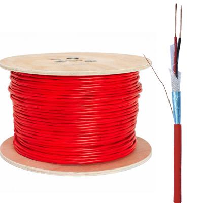 China 14 AWG 2 Conductor Shielded Fire Alarm Cable FPLR PVC Jacket 1000ft Spool Solid Copper for sale