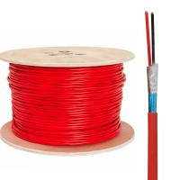 China 14 AWG 2 Conductor Shielded Fire Alarm Cable FPLR PVC Jacket 1000ft Spool Solid Copper for sale