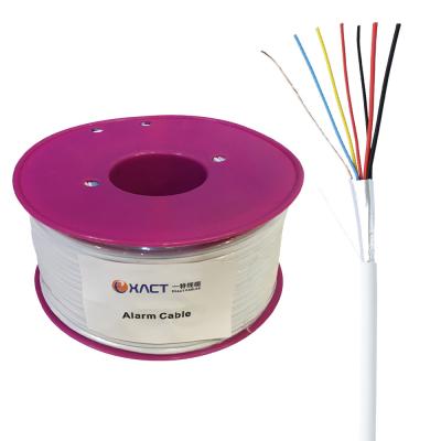 China Shielded Alarm Cable 2x0.22mm2 7*0.2mm TCCA Stranded Conductors White PVC Outer Sheath for sale