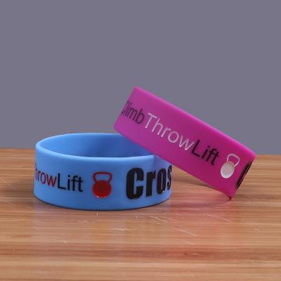 China 202*12*2mm Multi-color rainbow silicone bracelet,promotional silicone rubber band,silicone wrist band for sale