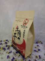 China Kraft Paper Flat Bottom Bag With Clear Window For Coffee Bean, Cereal for sale