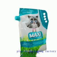 China Bentonite Cat Litter Plastic Bags Have Plastic Handles And Spouts for sale