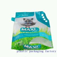 China Bentonite Cat Litter Plastic Bags Have Plastic Handles And Spouts for sale