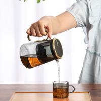 China Borosilicate Glass Loose Tea Teapot Infuser Kettle With Detachable Strainer for sale