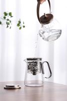 China 700ml Loose Tea Stovetop Glass Teapot Infuser With Handle Filter for sale