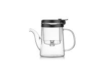 China Gongfu Press Art Loose Tea Glass Infuser Teapot With Glass Filter Food Grade PP for sale