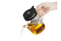 China Gongfu Press Art Loose Tea Glass Infuser Teapot With Glass Filter Food Grade PP for sale