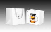 China Gongfu Press Art Loose Tea Glass Infuser Teapot With Glass Filter Food Grade PP for sale