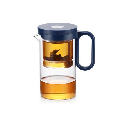 China Office Magnet Glass Infuser Teapot Heat Resistant 600ml 500ml 700ml for sale