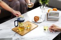 China Office Magnet Glass Infuser Teapot Heat Resistant 600ml 500ml 700ml for sale