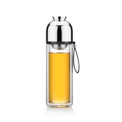 China Food Grade Water Separating Loose Leaf Double Wall Glass Tea Infuser Custom for sale