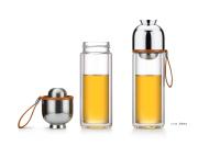 China Food Grade Water Separating Loose Leaf Double Wall Glass Tea Infuser Custom for sale