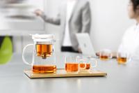 China Sustainable Clear Tea Infuser Glass Teapot 304SUS Strainer Filter for sale
