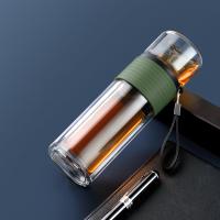 China Double Borosilicate Glass Tea Infuser Insulated Water Bottle tumbler for Restaurant for sale