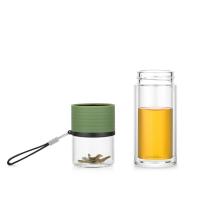 China Double Borosilicate Glass Tea Infuser Insulated Water Bottle tumbler for Restaurant for sale
