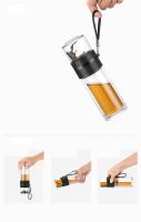 China Outdoor Travel Double Wall Glass Tea Infuser Thermos 304 Stainless Steel for sale