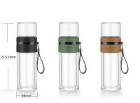 China Outdoor Travel Double Wall Glass Tea Infuser Thermos 304 Stainless Steel for sale
