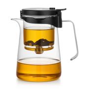 China 750ml Borosilicate Glass Infuser Teapot Herbal Teaware Pitcher With Handle Cold Brew for sale