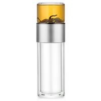 China Handheld Double Wall Glass Tea Infuser Thermo Water Flask Customized for sale