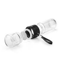 China Office Borosilicate Double Glass Water Bottle Tea Infuser With Strainer for sale