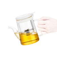 China 550ml Glass Tea Infuser Steeper Teapot Stainless Steel Lid OEM for sale