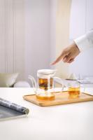 China 550ml Glass Tea Infuser Steeper Teapot Stainless Steel Lid OEM for sale