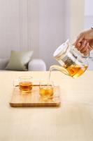 China 550ml Glass Tea Infuser Steeper Teapot Stainless Steel Lid OEM for sale