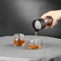 China Food Grade Transparent Double Wall Glass Tea Infuser Maker Strainer 238ml for sale