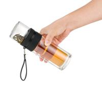 China High Borosilicate paracity Glass Double Wall Tea Infuser Bottle 170ml 238ml for sale