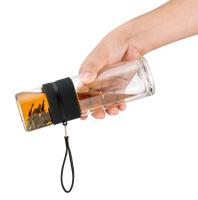 China High Borosilicate paracity Glass Double Wall Tea Infuser Bottle 170ml 238ml for sale