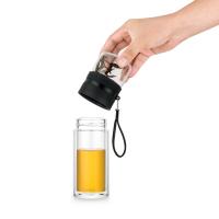 China High Borosilicate paracity Glass Double Wall Tea Infuser Bottle 170ml 238ml for sale