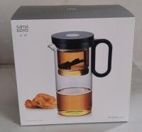 China 20oz Stainless Steel Glass Infuser Teapot With Magnetic System And PC Lid for sale