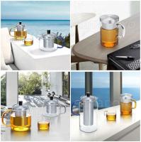 China Sustainable Borosilicate Glass Tea Infuser Mug With Handle 350ml for sale