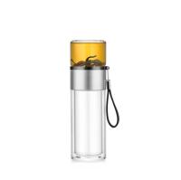 China ODM Double Glass Tea Bottle Strainer Heat Resistant 238ml for sale