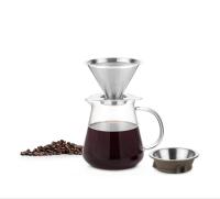 China Convenient and Durable 600ml Heat Resistant Glass Pour Over Coffee Maker with Filter for sale