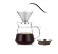 China Reusable Handblown Glass Manual Drip Coffee Pot Maker Filter Baskets for sale