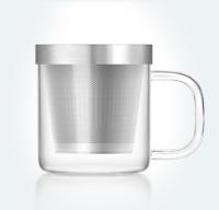 China ODM 350ml Double Wall Glass Tea Cup Infuser Mug Drinkware for sale