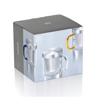 China ODM 350ml Double Wall Glass Tea Cup Infuser Mug Drinkware for sale