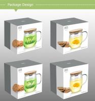 China Transparent Borosilicate Double Wall Glass Tea Saucers Cup With Bamboo Lid for sale