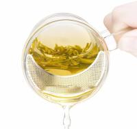 China Transparent High Borosilicate Glass Tea Infuser Cup Double Wall Tea Mug 380Ml With Plastic Lid for sale