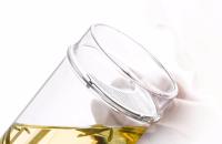 China Transparent High Borosilicate Glass Tea Infuser Cup Double Wall Tea Mug 380Ml With Plastic Lid for sale