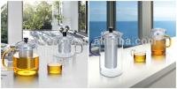 China Stainless Steel Lid Glass Tea Cup Travel Mug Modern With Handle 500ml for sale