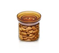 China Kitchen Storage Glass Food Canisters Jar Packaging Container With Bamboo Plastic Lid for sale