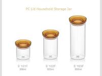 China Kitchen Storage Glass Food Canisters Jar Packaging Container With Bamboo Plastic Lid for sale
