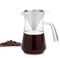 China Reusable Pour Over Hand Drip Coffee Maker With Glass Carafe 360ml 600ml for sale