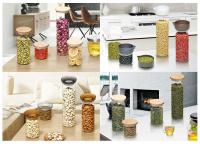 China Borosilicate Glass Pasta Storage Containers Food Jars For Kitchen Spice for sale